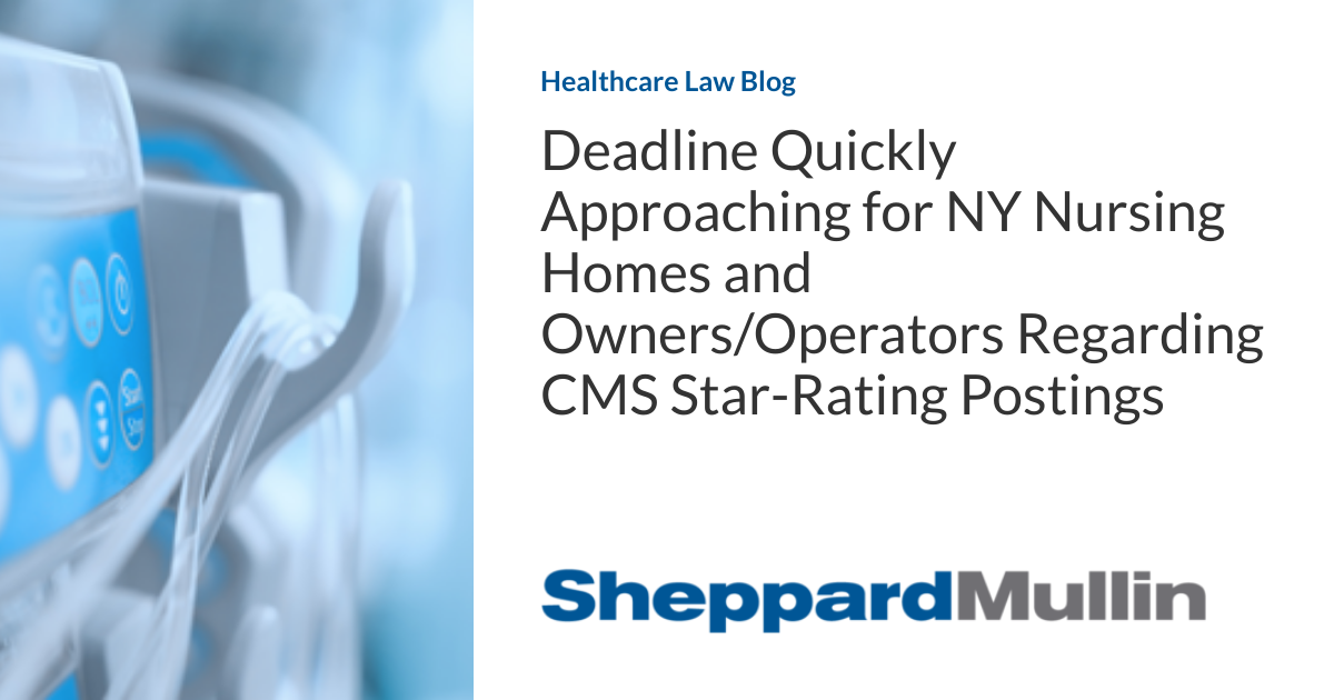 Deadline Quickly Approaching for NY Nursing Homes and Owners/Operators ...