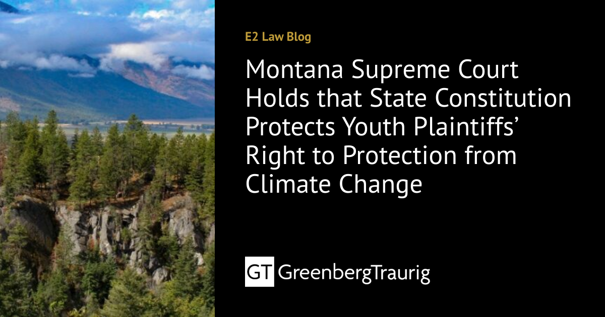 Montana Supreme Court Holds that State Constitution Protects Youth ...