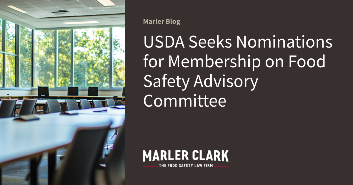 USDA Seeks Nominations for Membership on Food Safety Advisory Committee ...
