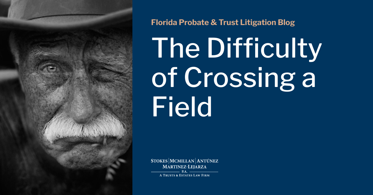 The Difficulty of Crossing a Field | Florida Probate & Trust Litigation ...