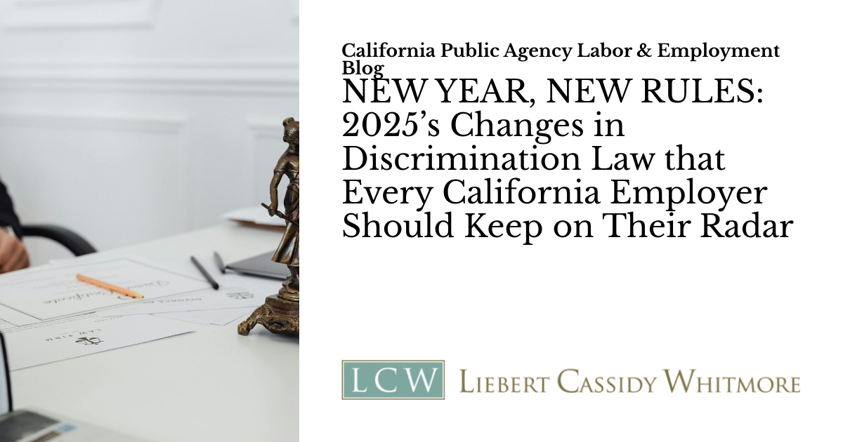 NEW YEAR, NEW RULES: 2025’s Changes in Discrimination Law that Every ...