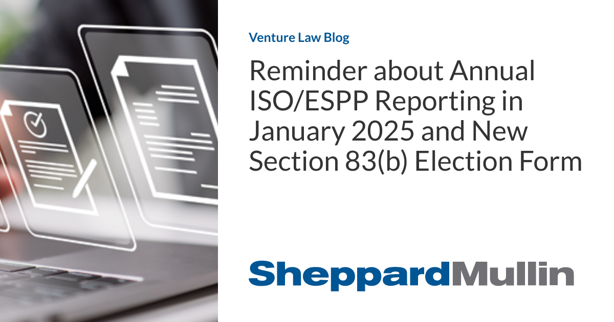 Reminder about Annual ISO/ESPP Reporting in January 2025 and New ...