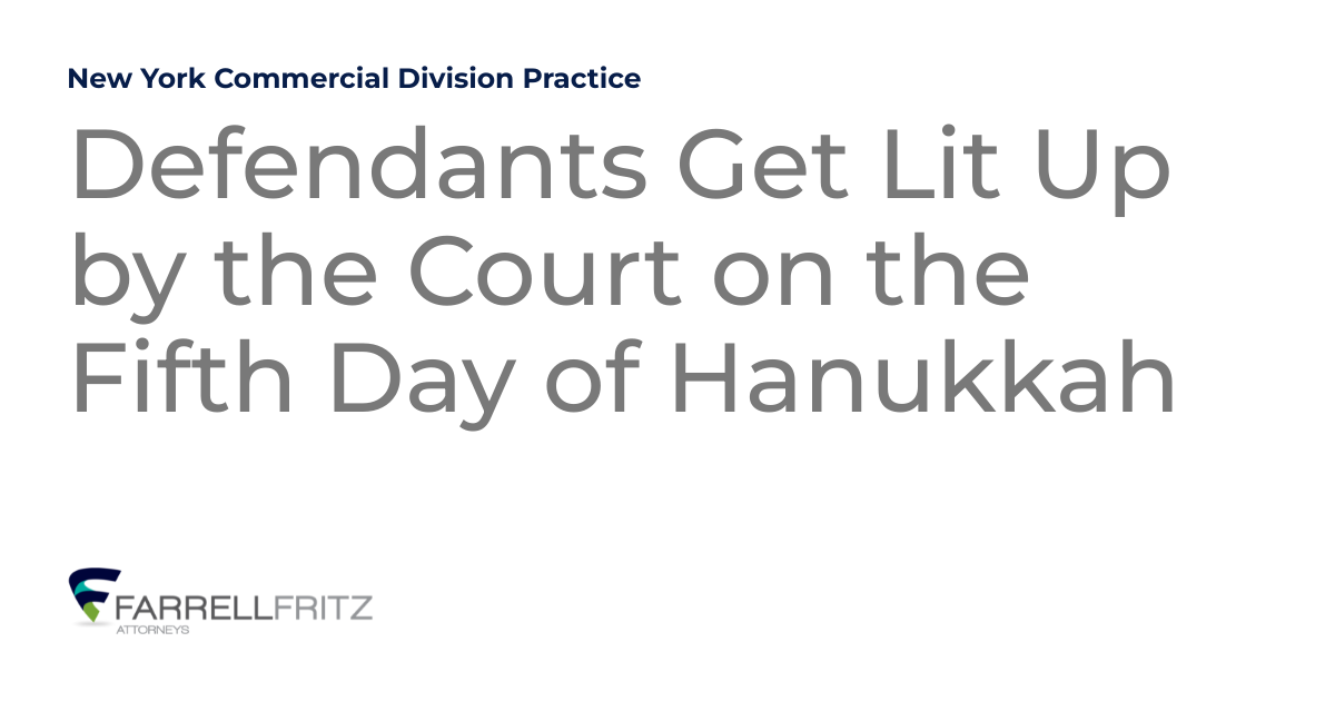 Defendants Get Lit Up by the Court on the Fifth Day of Hanukkah | New ...