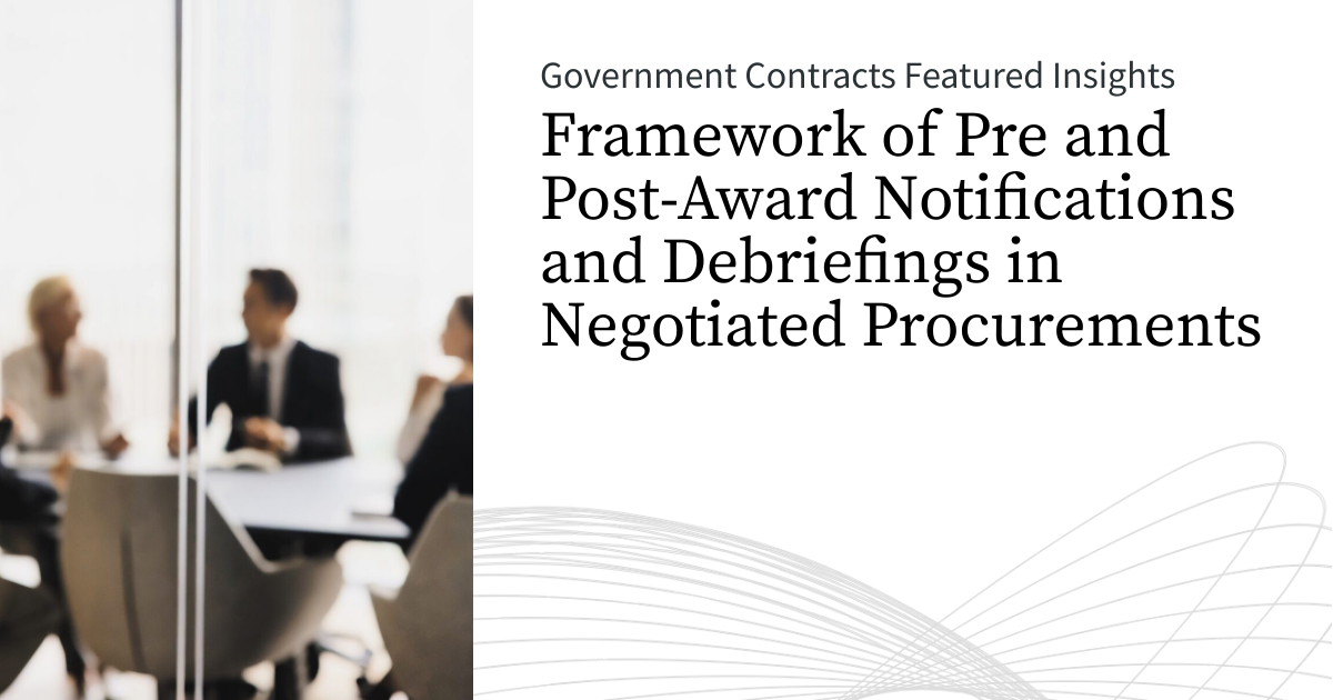 Framework of Pre and Post-Award Notifications and Debriefings in ...