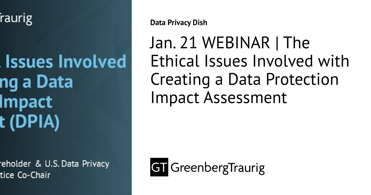 Jan. 21 WEBINAR | The Ethical Issues Involved with Creating a Data ...