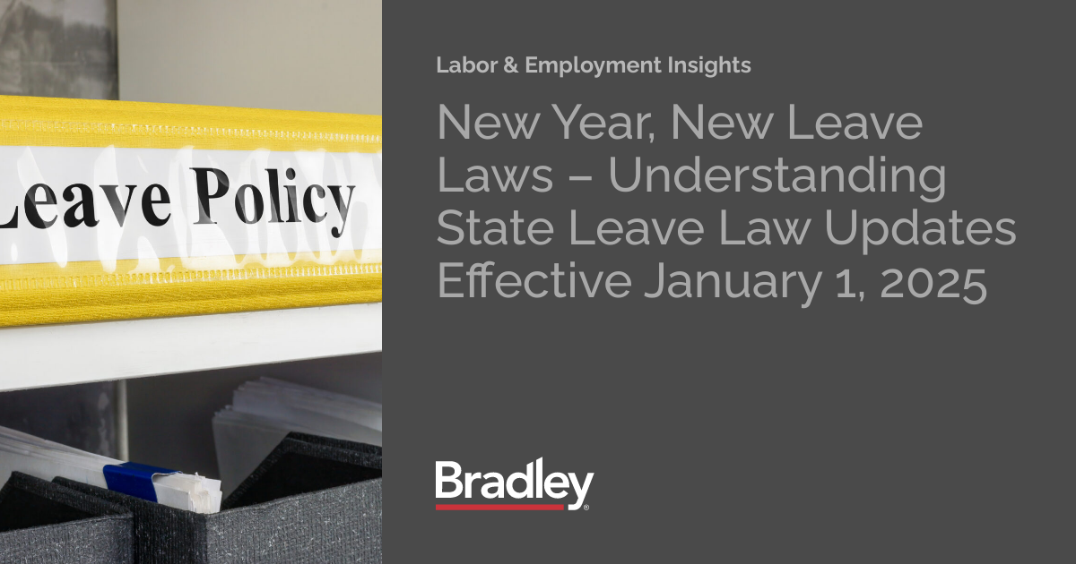 New Year, New Leave Laws – Understanding State Leave Law Updates ...
