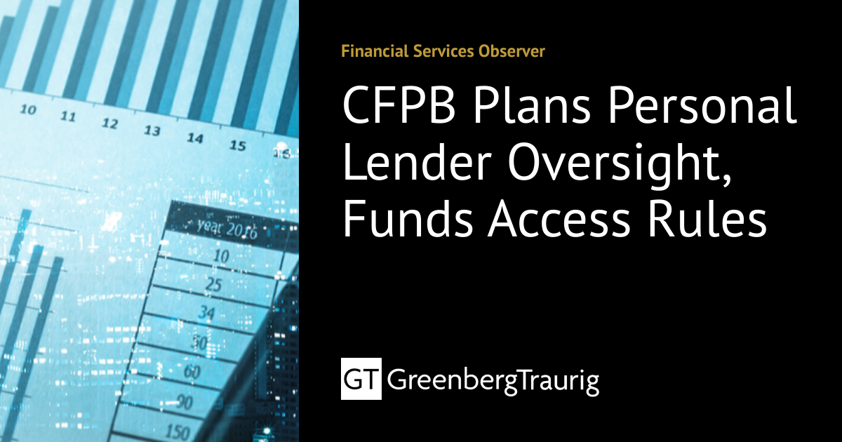 CFPB Plans Personal Lender Oversight, Funds Access Rules | Financial ...