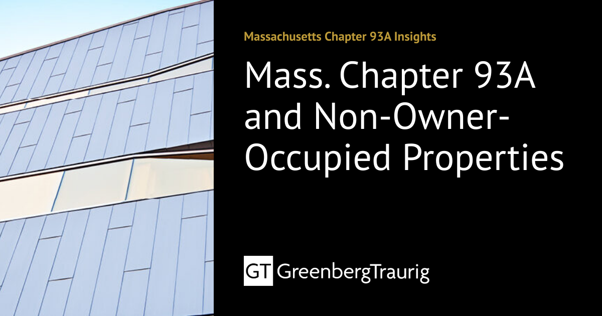 Mass. Chapter 93A and Non-Owner-Occupied Properties | Massachusetts ...