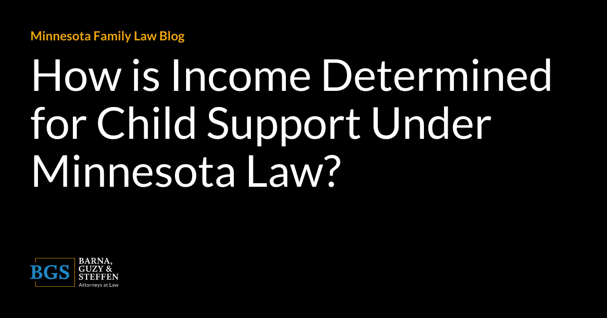How is Income Determined for Child Support Under Minnesota Law?