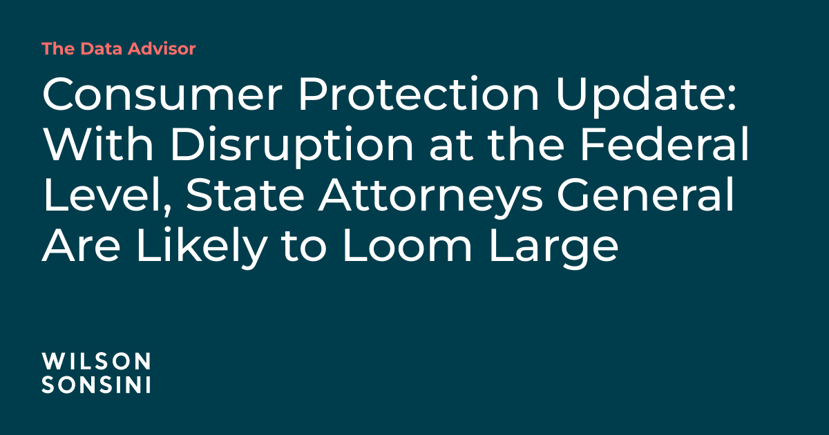 Consumer Protection Update: With Disruption at the Federal Level, State ...