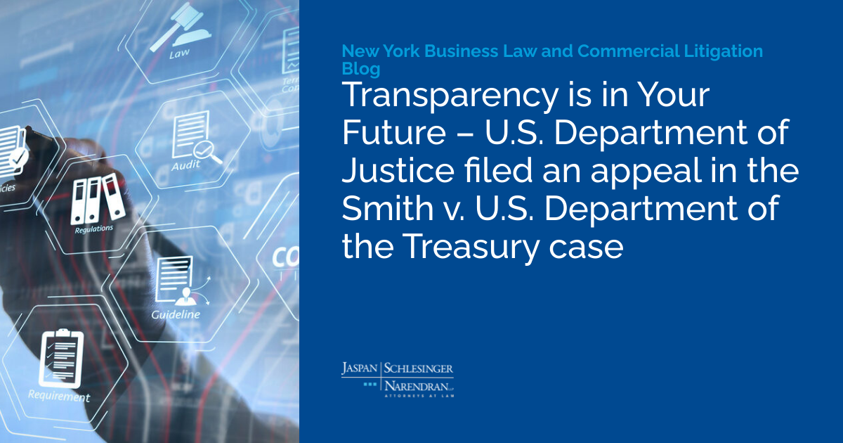Transparency is in Your Future – U.S. Department of Justice filed an ...
