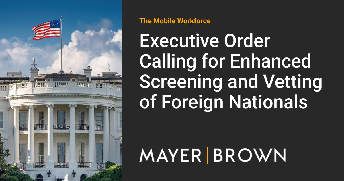 Executive Order Calling for Enhanced Screening and Vetting of Foreign ...