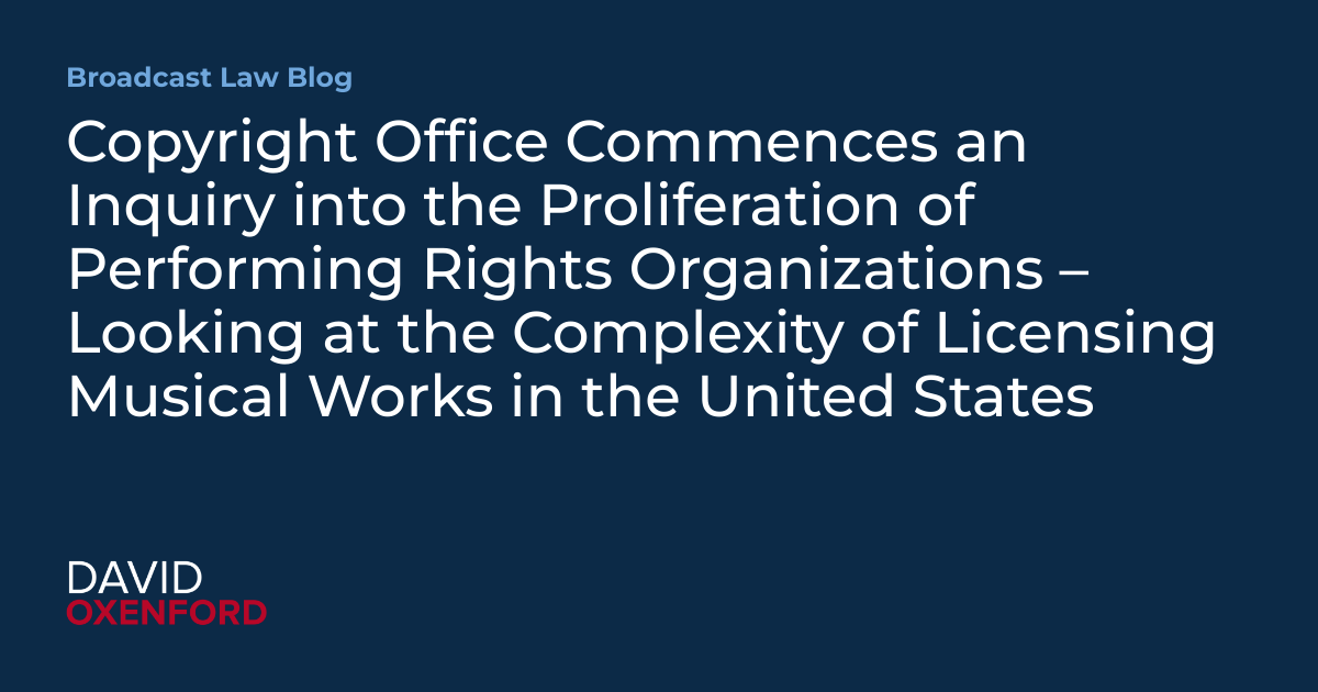 Copyright Office Commences an Inquiry into the Proliferation of ...