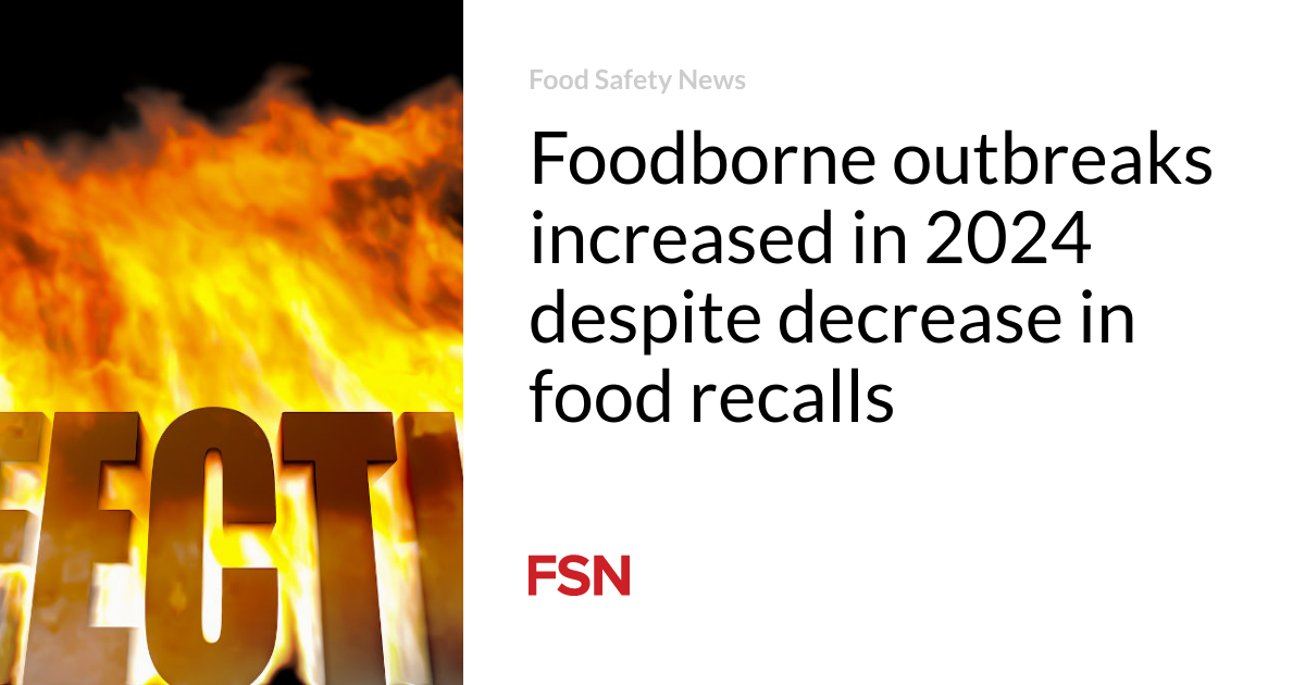 Foodborne outbreaks increased in 2024 despite decrease in food recalls ...