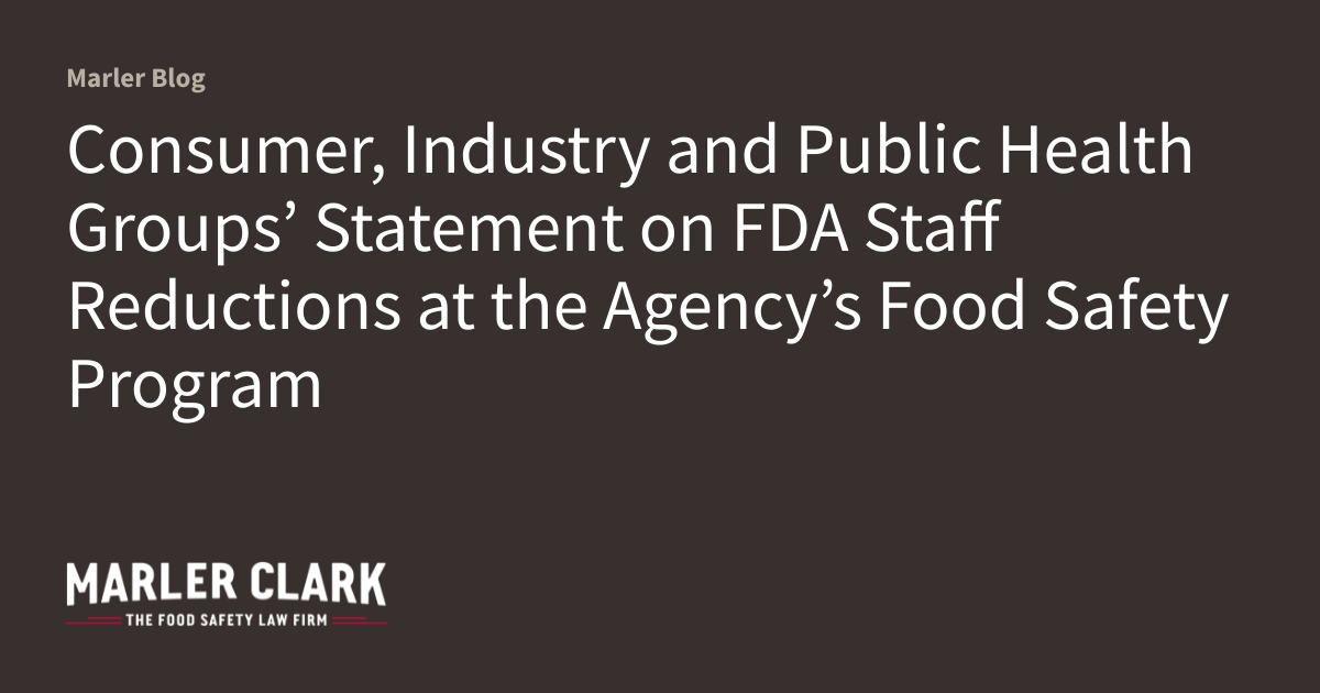 Consumer, Industry and Public Health Groups’ Statement on FDA Staff ...