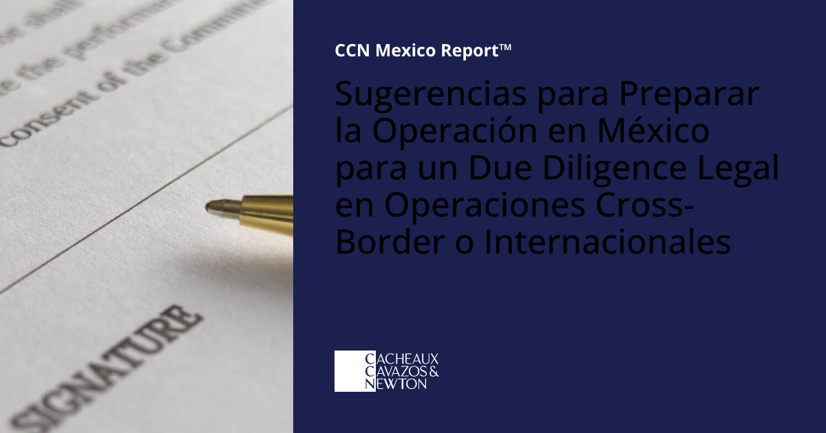 Sugerencias para Preparar la Operación en México para un Due Diligence ...