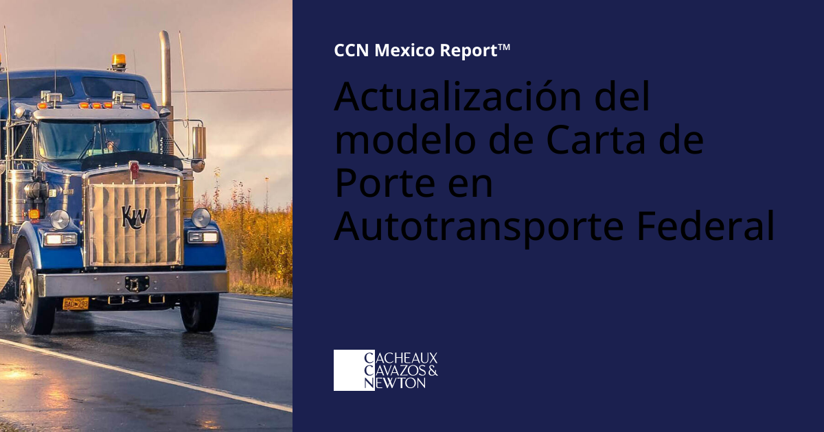 Actualización del modelo de Carta de Porte en Autotransporte Federal ...