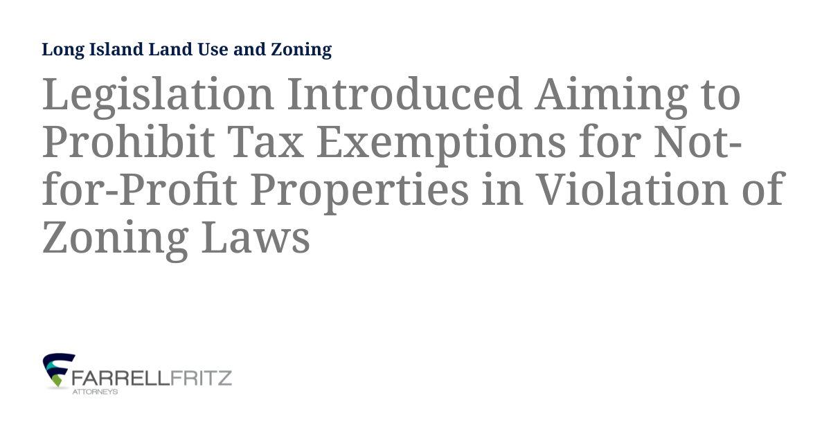 Legislation Introduced Aiming to Prohibit Tax Exemptions for Not-for ...