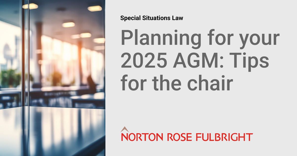 Planning for your 2025 AGM: Tips for the chair | Special Situations Law