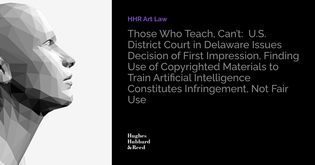 Those Who Teach, Can’t: U.S. District Court in Delaware Issues Decision ...