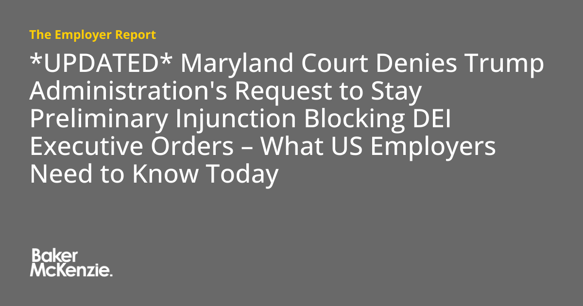 *UPDATED* Maryland Court Denies Trump Administration's Request to Stay ...