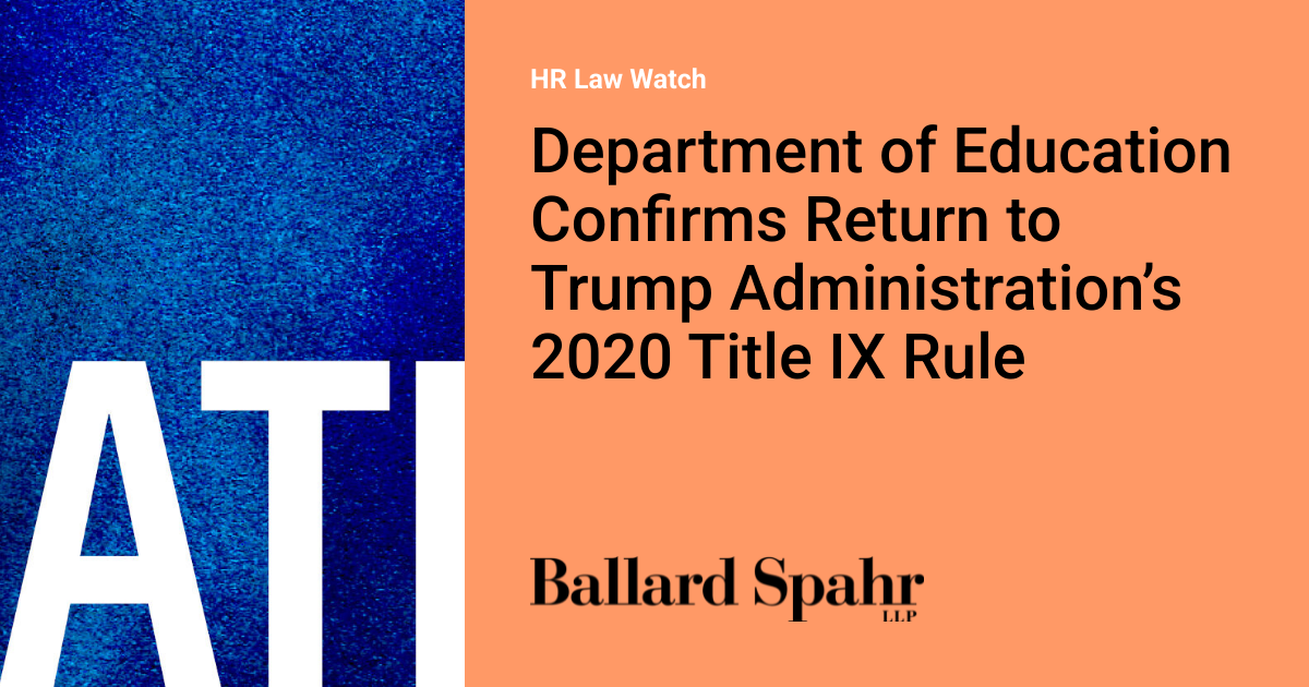 Department of Education Confirms Return to Trump Administration’s 2020 ...