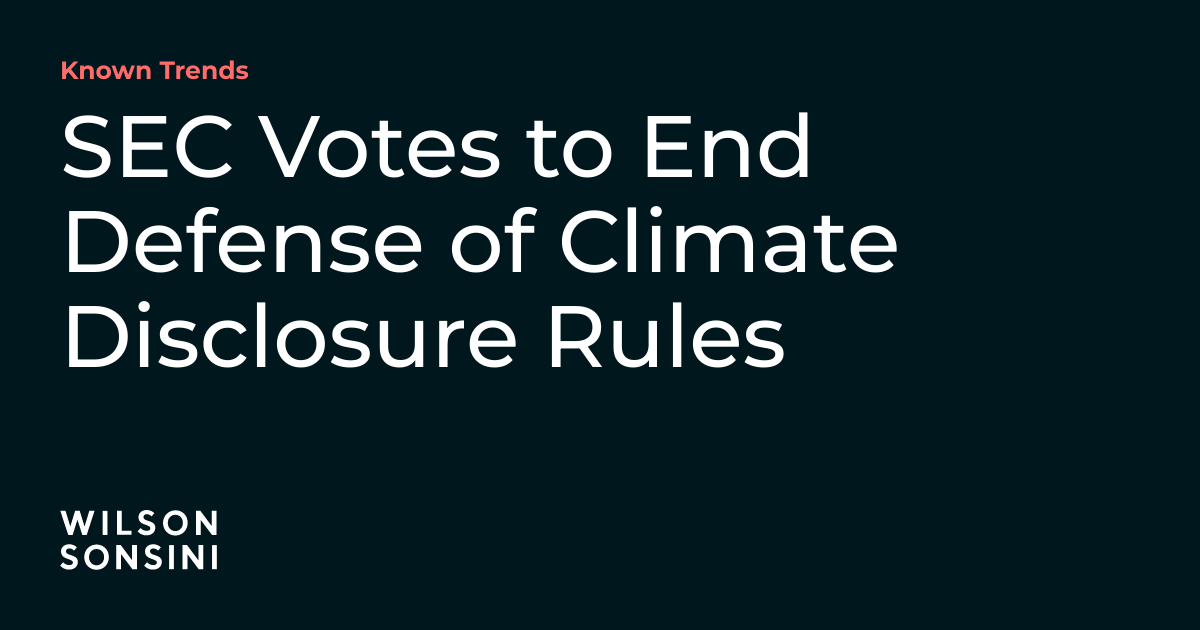 SEC Votes to End Defense of Climate Disclosure Rules | Known Trends