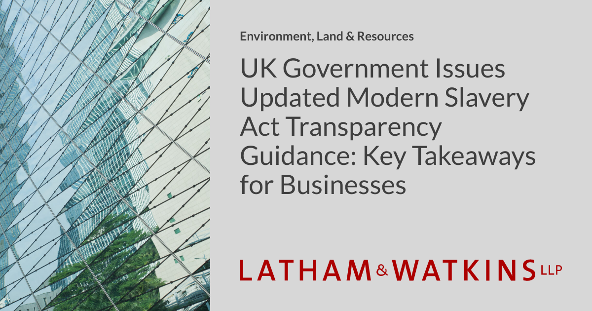UK Government Issues Updated Modern Slavery Act Transparency Guidance ...