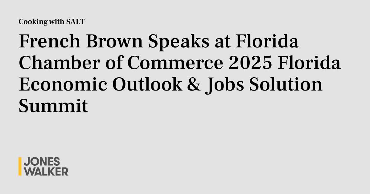 French Brown Speaks at Florida Chamber of Commerce 2025 Florida ...