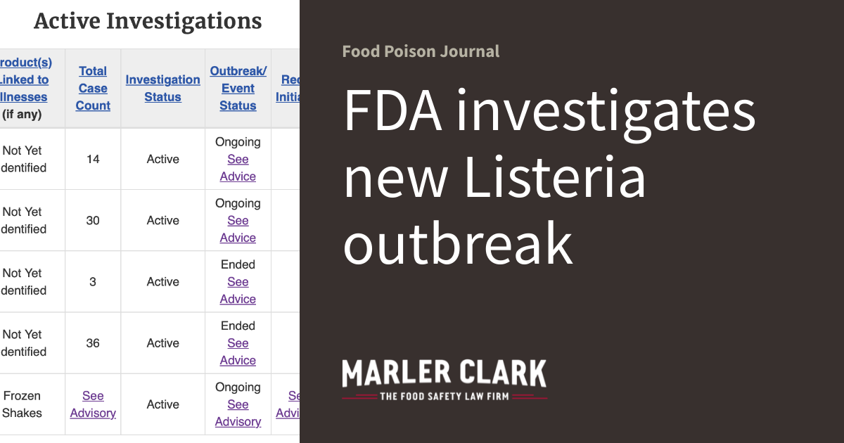 FDA investigates new Listeria outbreak | Food Poison Journal