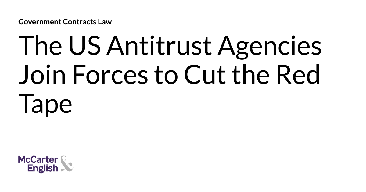 The US Antitrust Agencies Join Forces to Cut the Red Tape | Government ...