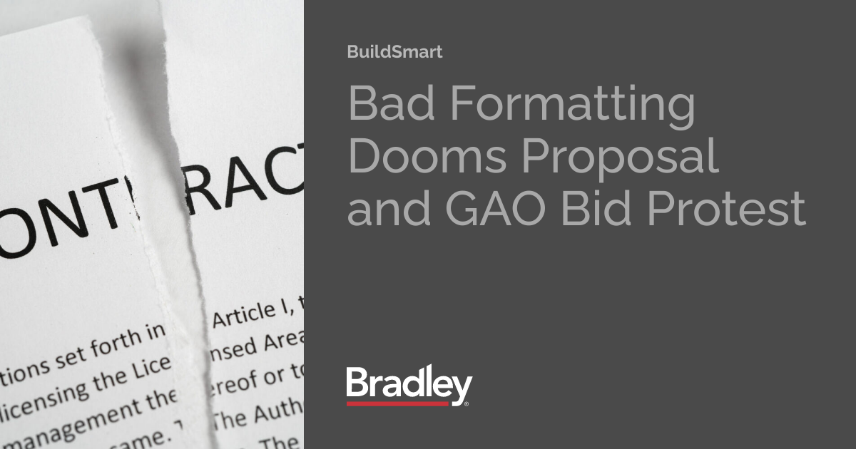 Bad Formatting Dooms Proposal and GAO Bid Protest | BuildSmart