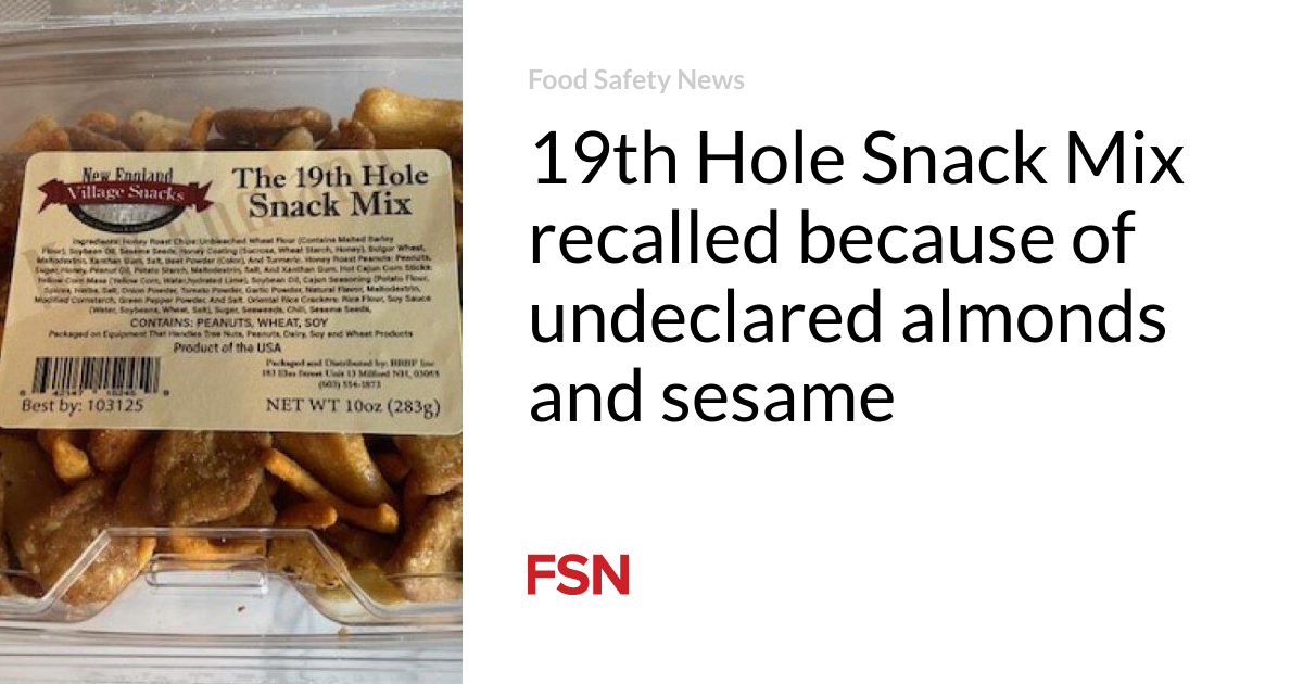19th Hole Snack Mix recalled because of undeclared almonds and sesame | Food Safety News