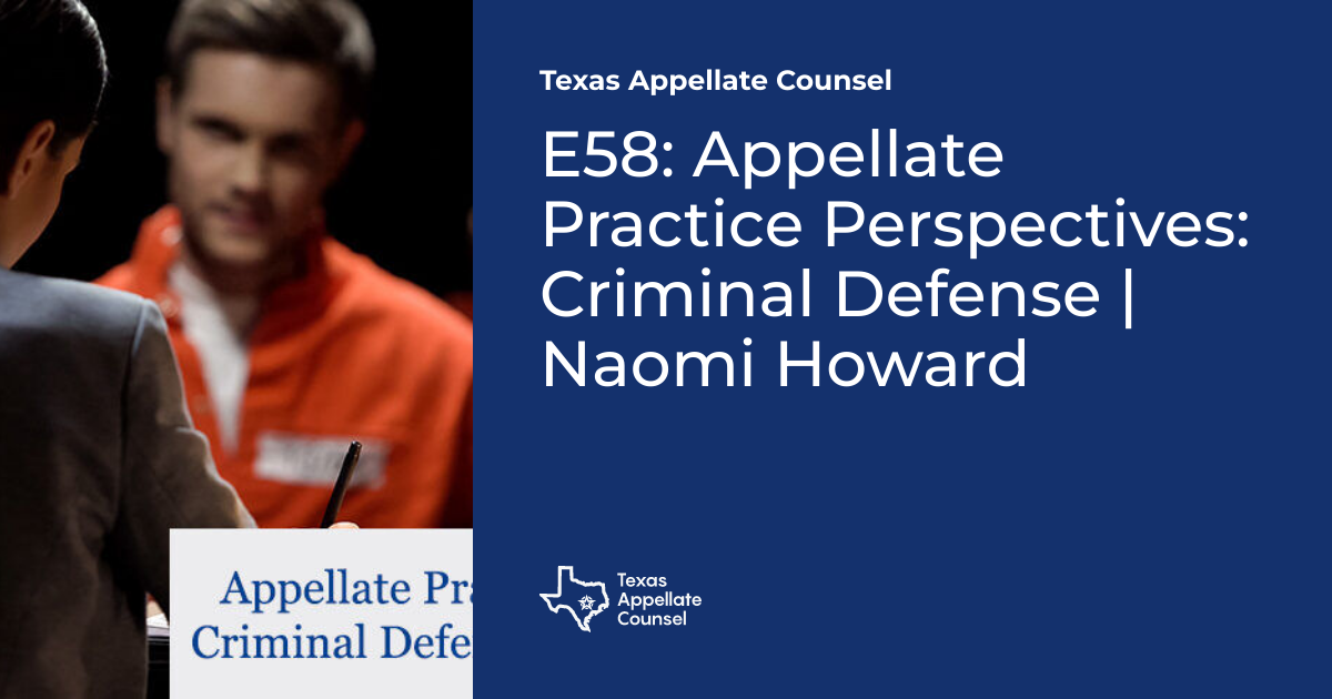 E58: Appellate Practice Perspectives: Criminal Defense | Naomi Howard ...