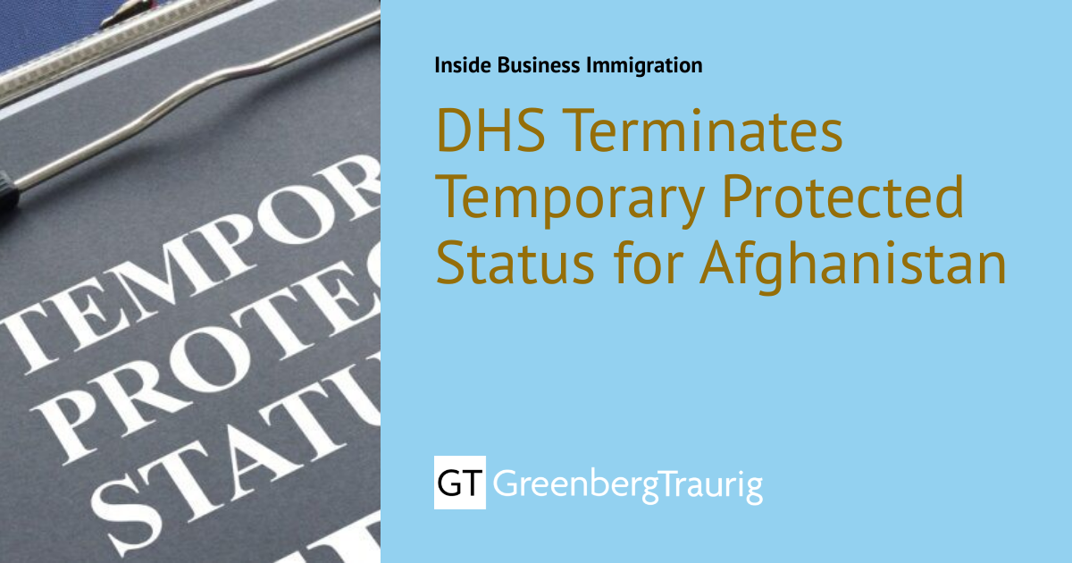 DHS Terminates Temporary Protected Status for Afghanistan | Inside ...