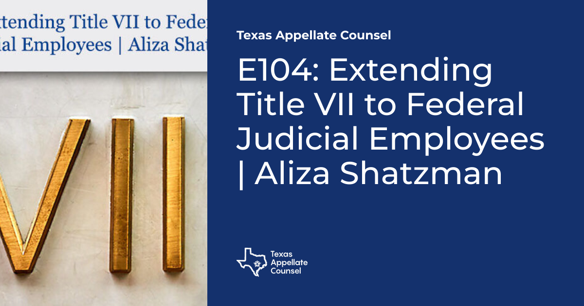 E104: Extending Title VII to Federal Judicial Employees | Aliza ...