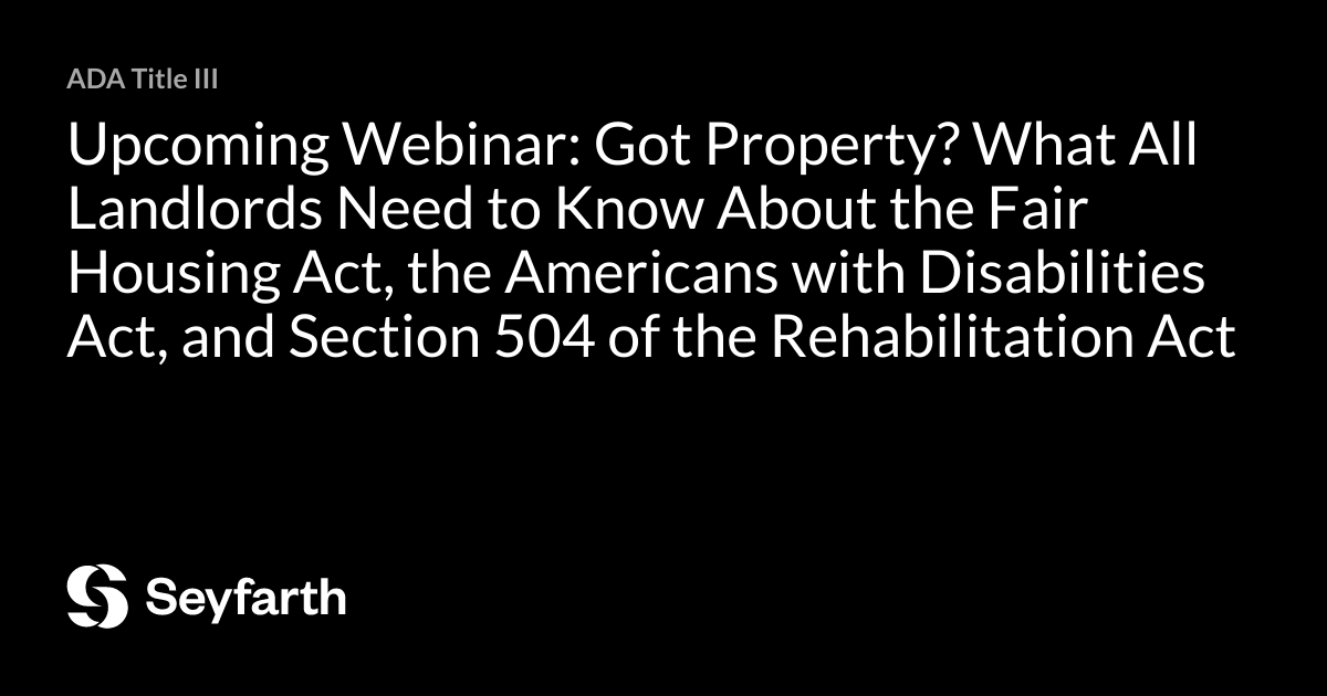 Upcoming Webinar: Got Property? What All Landlords Need to Know About ...