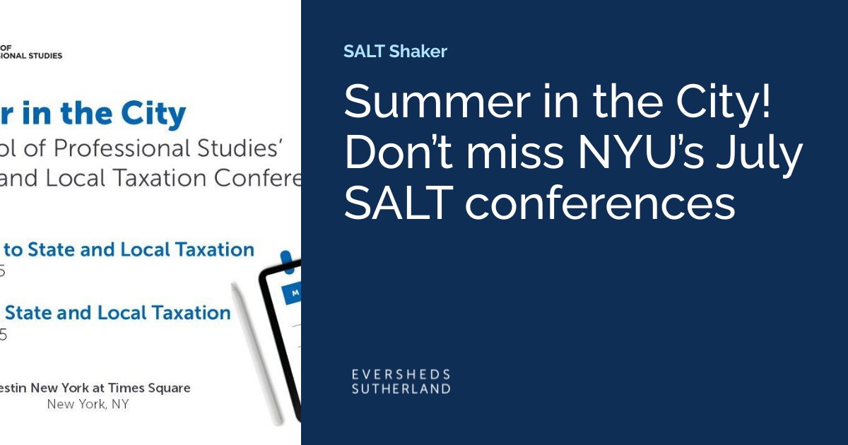 Summer in the City! Don’t miss NYU’s July SALT conferences | SALT Shaker