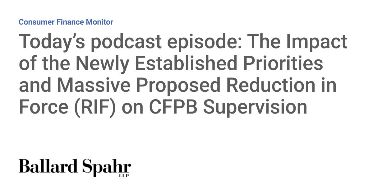 Today’s podcast episode: The Impact of the Newly Established Priorities ...
