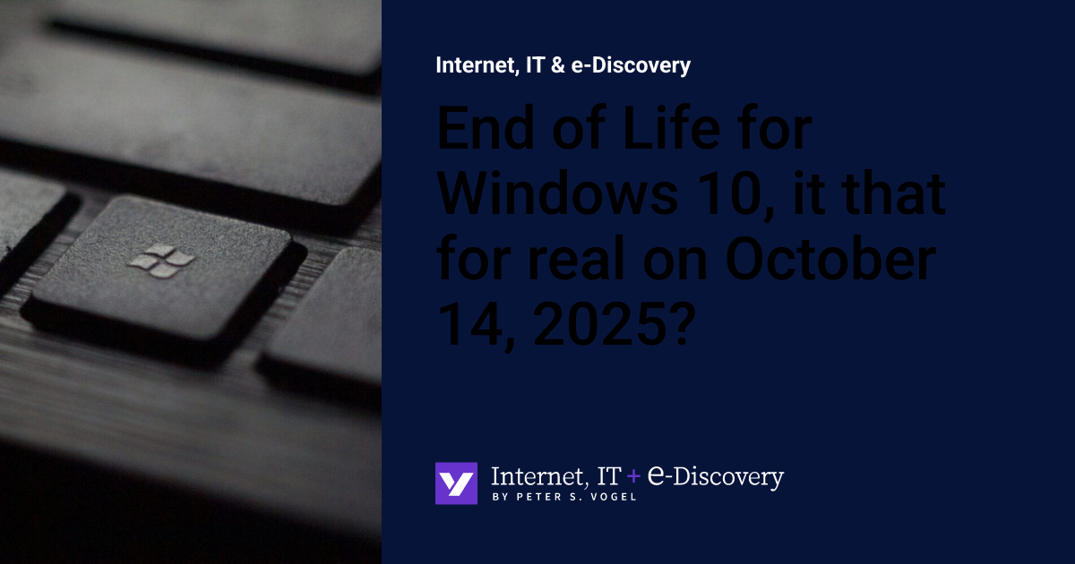 End of Life for Windows 10, it that for real on October 14, 2025 ...