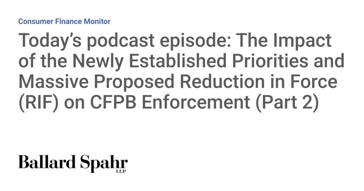 Today’s podcast episode: The Impact of the Newly Established Priorities ...