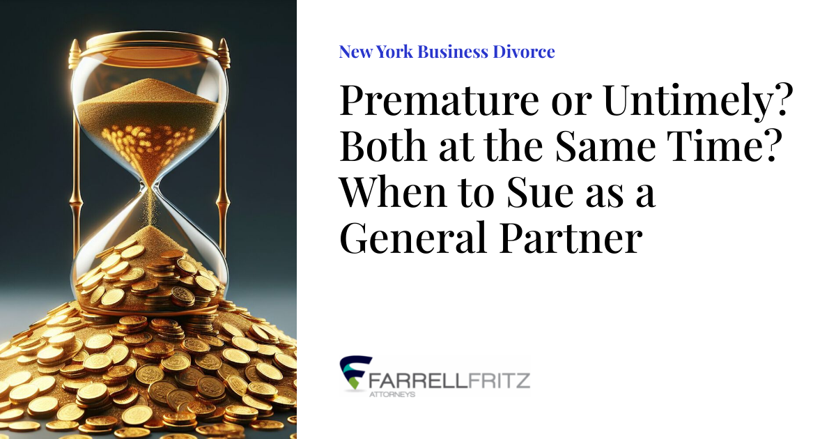 Premature or Untimely? Both at the Same Time? When to Sue as a General ...