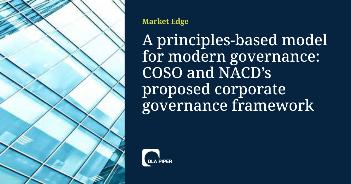 A principles-based model for modern governance: COSO and NACD’s ...