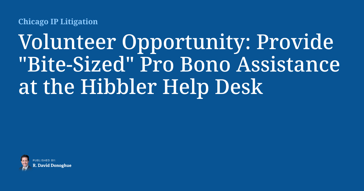 Volunteer Opportunity: Provide "Bite-Sized" Pro Bono Assistance at the ...