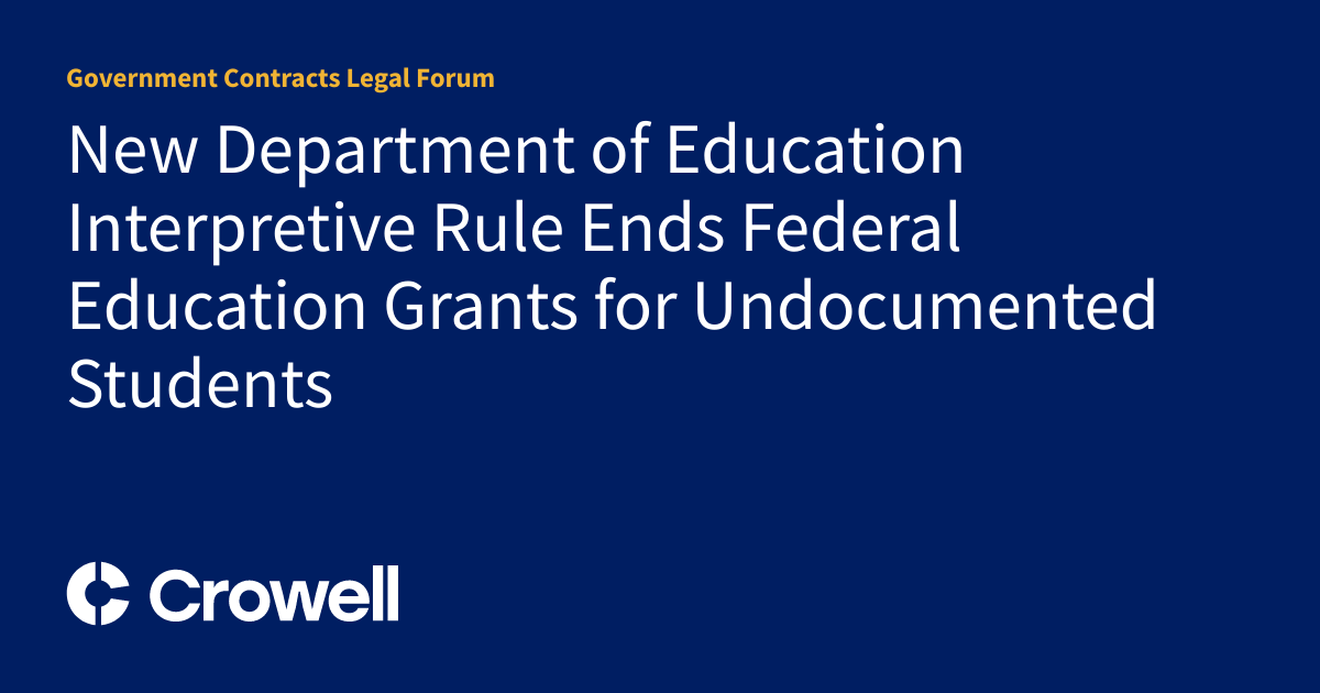 New Department of Education Interpretive Rule Ends Federal Education ...