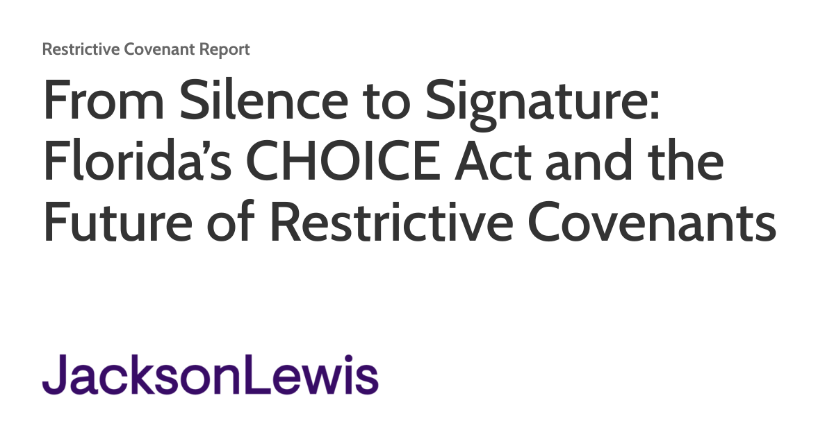 From Silence to Signature: Florida’s CHOICE Act and the Future of ...