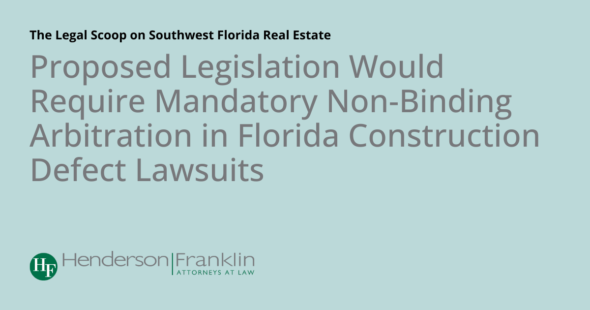 Proposed Legislation Would Require Mandatory Non-Binding Arbitration in ...