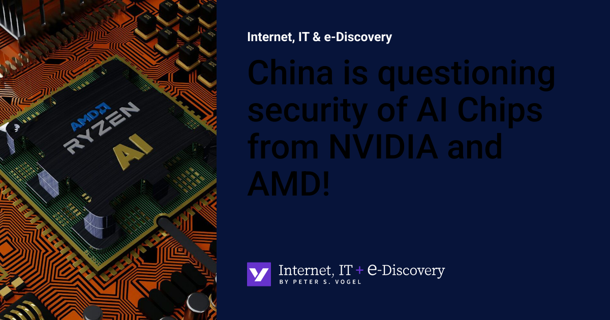 China is questioning security of AI Chips from NVIDIA and AMD ...