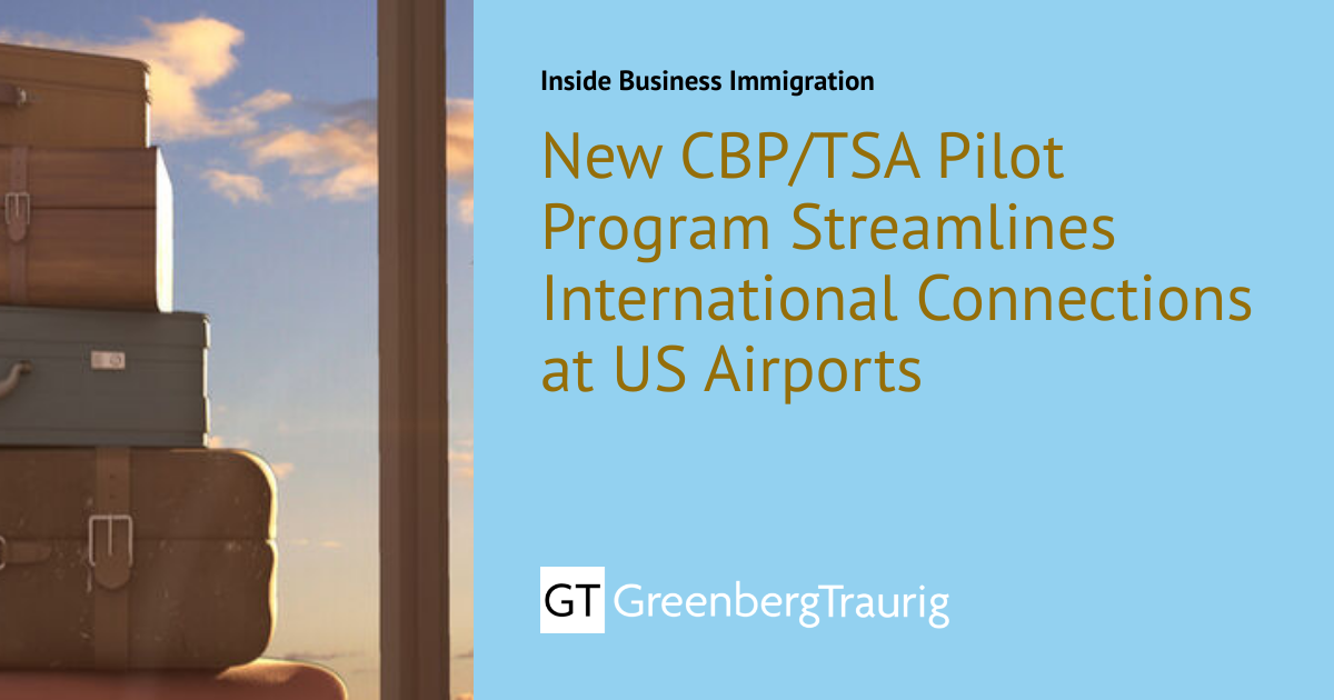 New CBP/TSA Pilot Program Streamlines International Connections at US ...