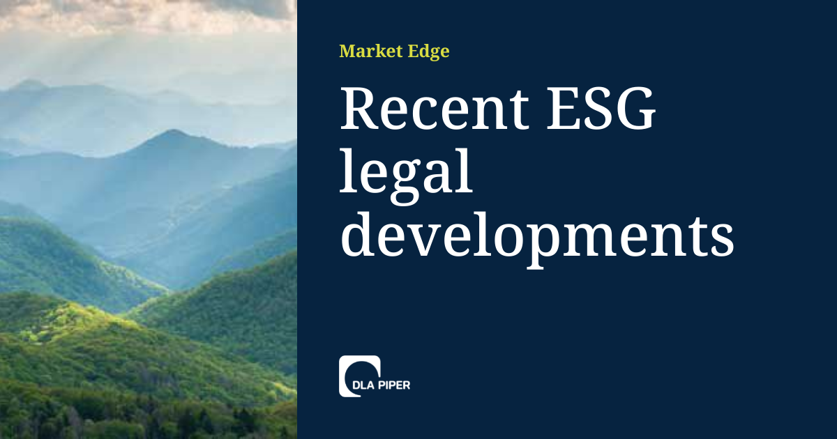 Recent ESG legal developments | Market Edge